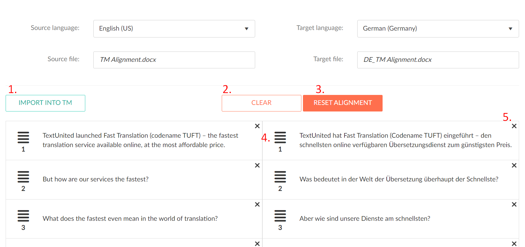 How to use the TM alignment tool in TextUnited – Text United